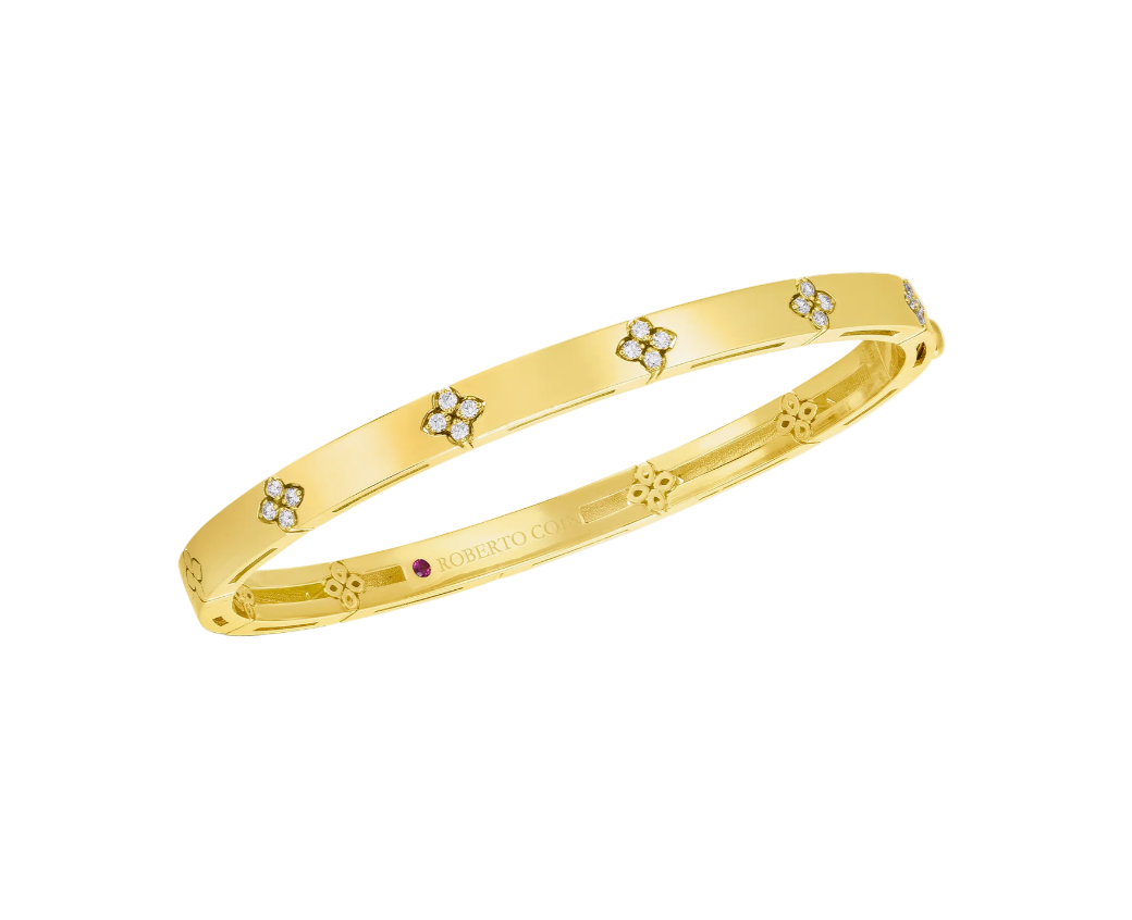 Love in Verona 0.15ct Diamond Bangle Bracelet in 18K Yellow Gold ...