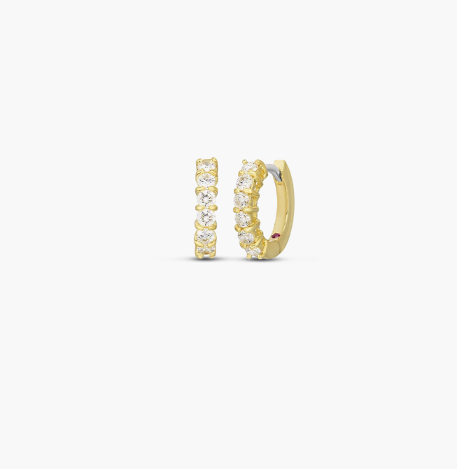 Perfect Diamond 0.70ct Diamond Huggie Hoops in 18K Yellow Gold | Shreve ...