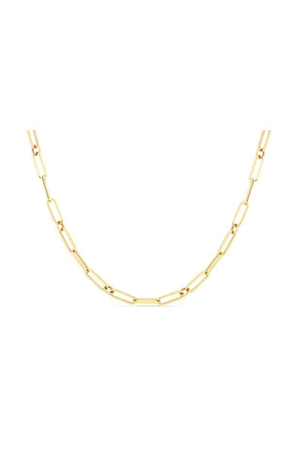 Designer Gold Paperclip and Round Link Chain in 18K Yellow Gold, 17 ...