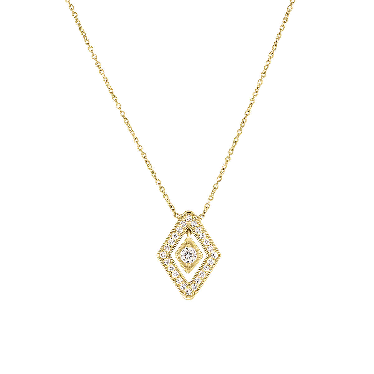 Diamante 0.27ct Diamond 15mm Necklace in 18K Yellow Gold, 18" | Shreve ...