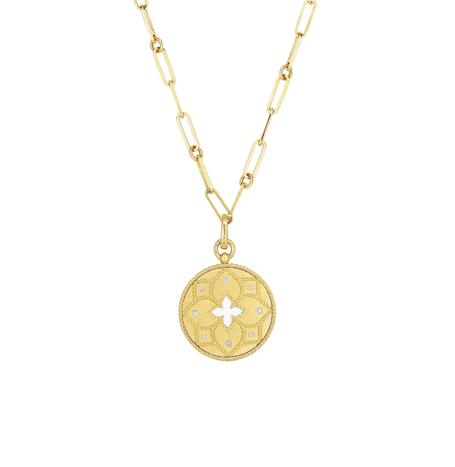 Venetian Princess 0.09ct Diamond Flower Cut Out Pendant in 18K Yellow ...