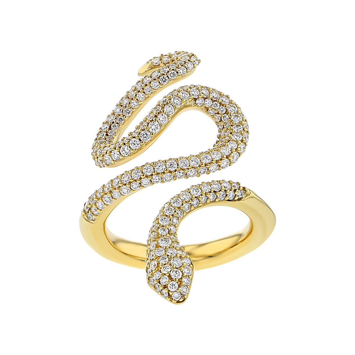 Snakes Ring with Diamonds in 18K Yellow Gold | Shreve & Co.