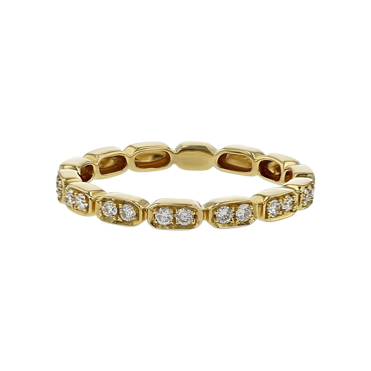 14K Yellow Gold Diamond Stackable Wedding Band | Shreve & Co.