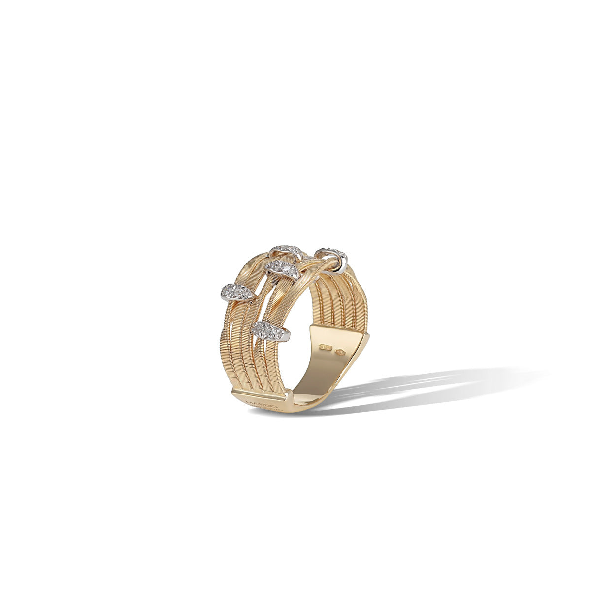 18K Yellow Gold and Diamond Multi Strand Ring | Shreve & Co.