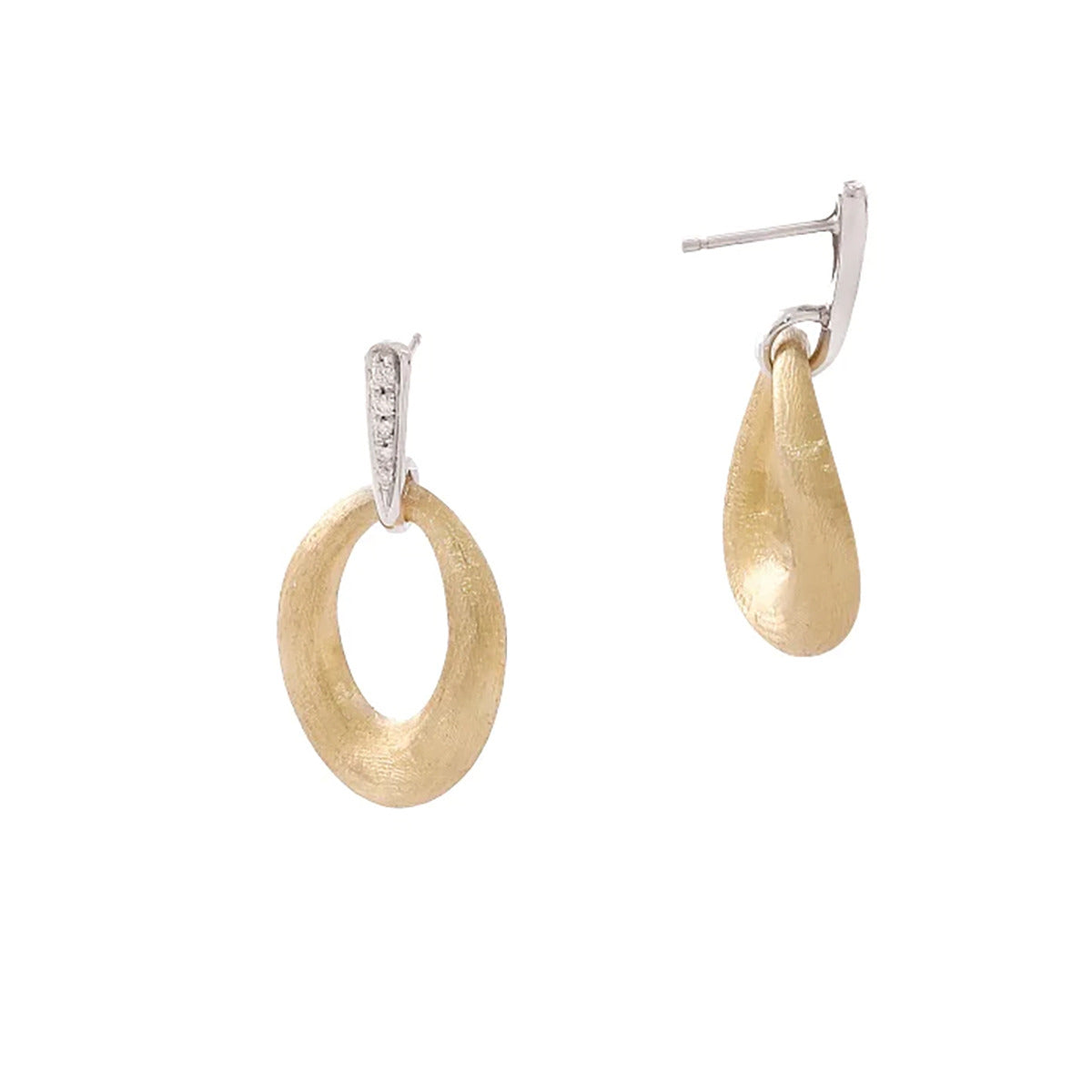 18K Yellow Gold and Diamond Loop Earrings | Shreve & Co.