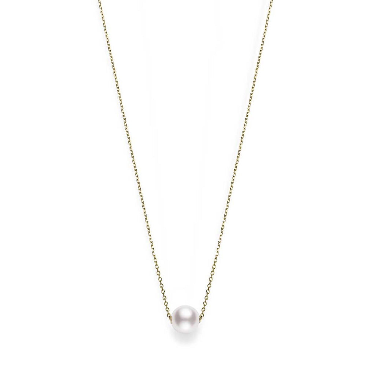 Akoya Single Pearl Pendant in 18K Yellow Gold | Shreve & Co.